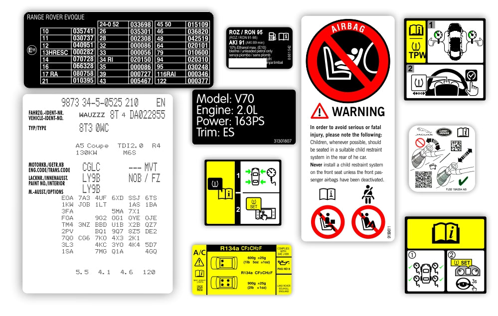 VIN labels etc. for UK vehicles
